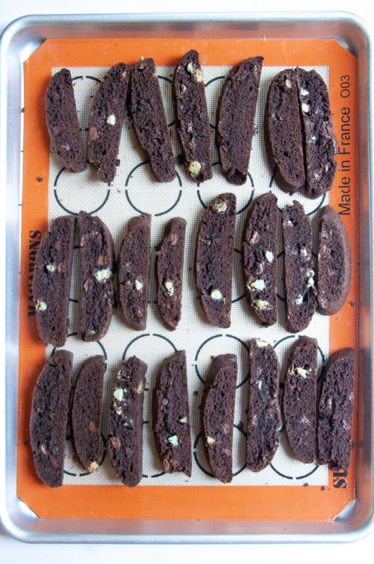 Chocolate Mint Biscotti - Dishing with Delaney